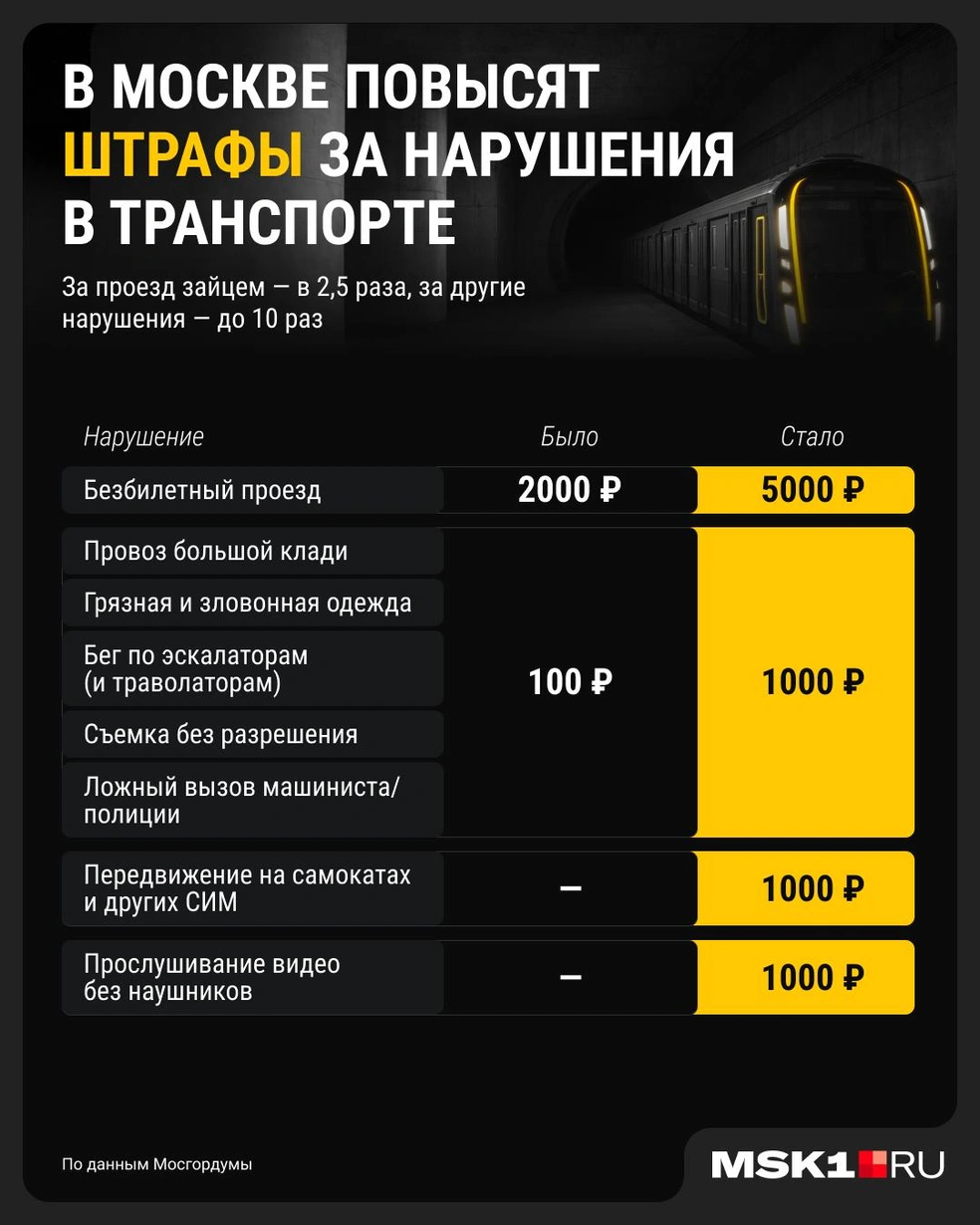 В Москве повысили штрафы за безбилетный проезд в транспорте до пяти ...