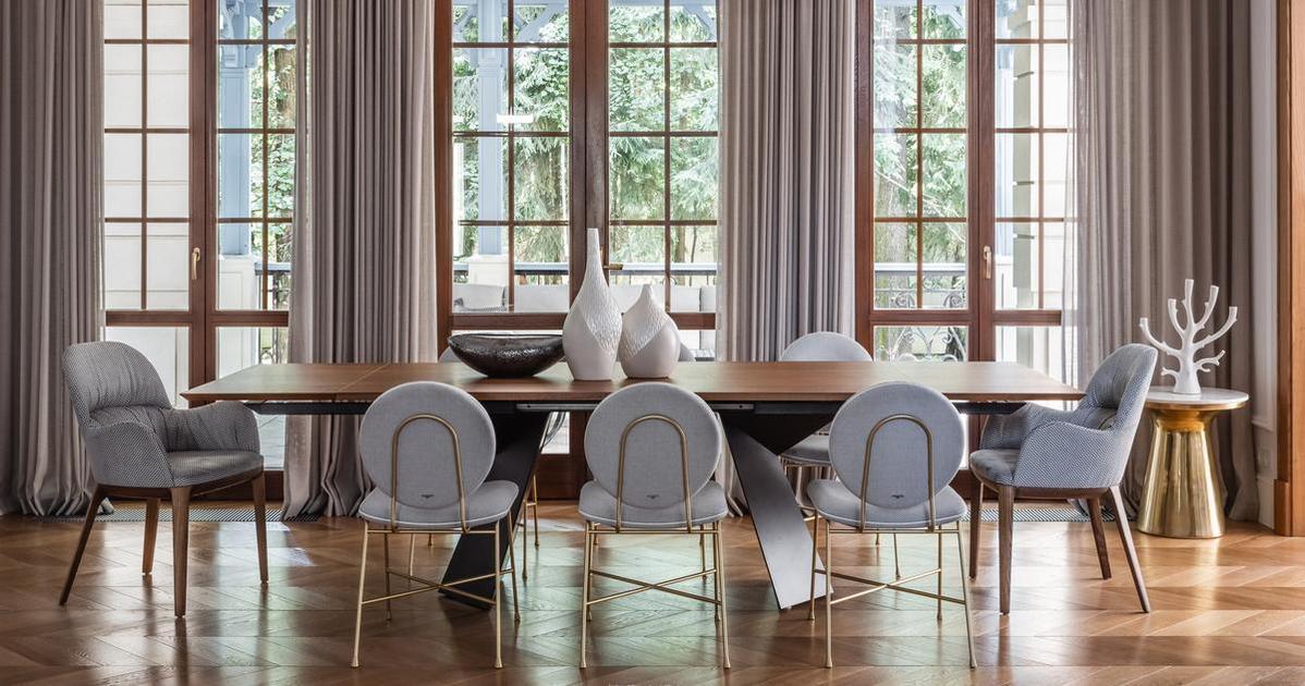 Длинный обеденный стол: 55+ стильных примеров | myDecor
